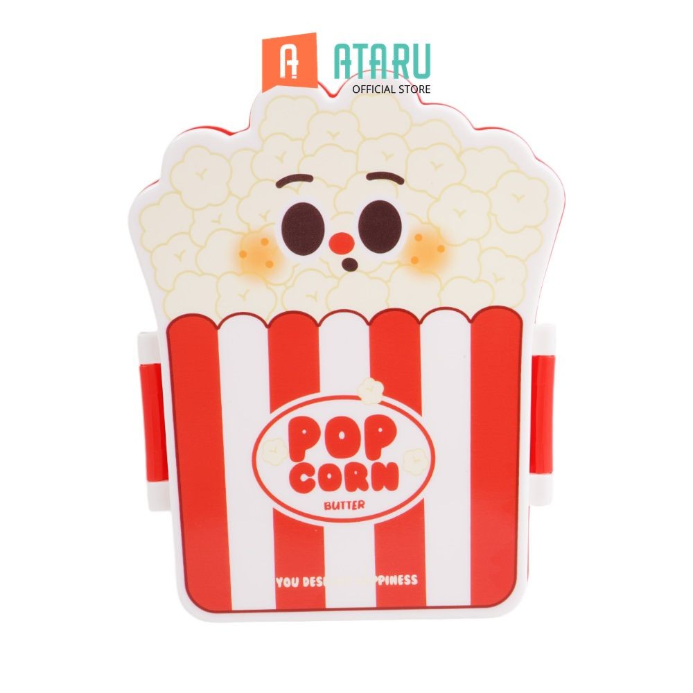 Jual Ataru 1.2 ltr Kotak Makan 2 Sekat Popcorn - Merah Lunch Box Food ...