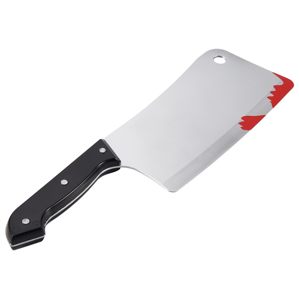 Jual Bloody Cleaver, Fake Knifes Realistic Kitchen Cleaver Prop for ...
