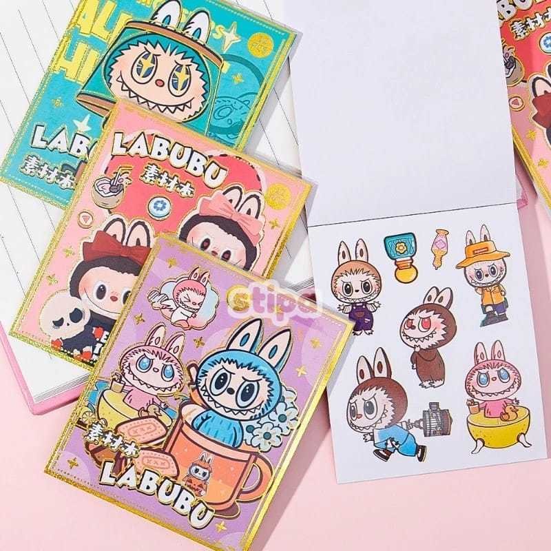 Jual STIPA Buku Sticker Labubu Deco Scrapbook Journal Diary Aesthetic ...