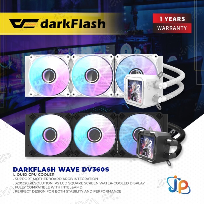 Jual darkFlash WAVE DV360S ARGB - Liquid CPU Cooler Fan 360mm IPS LCD ...