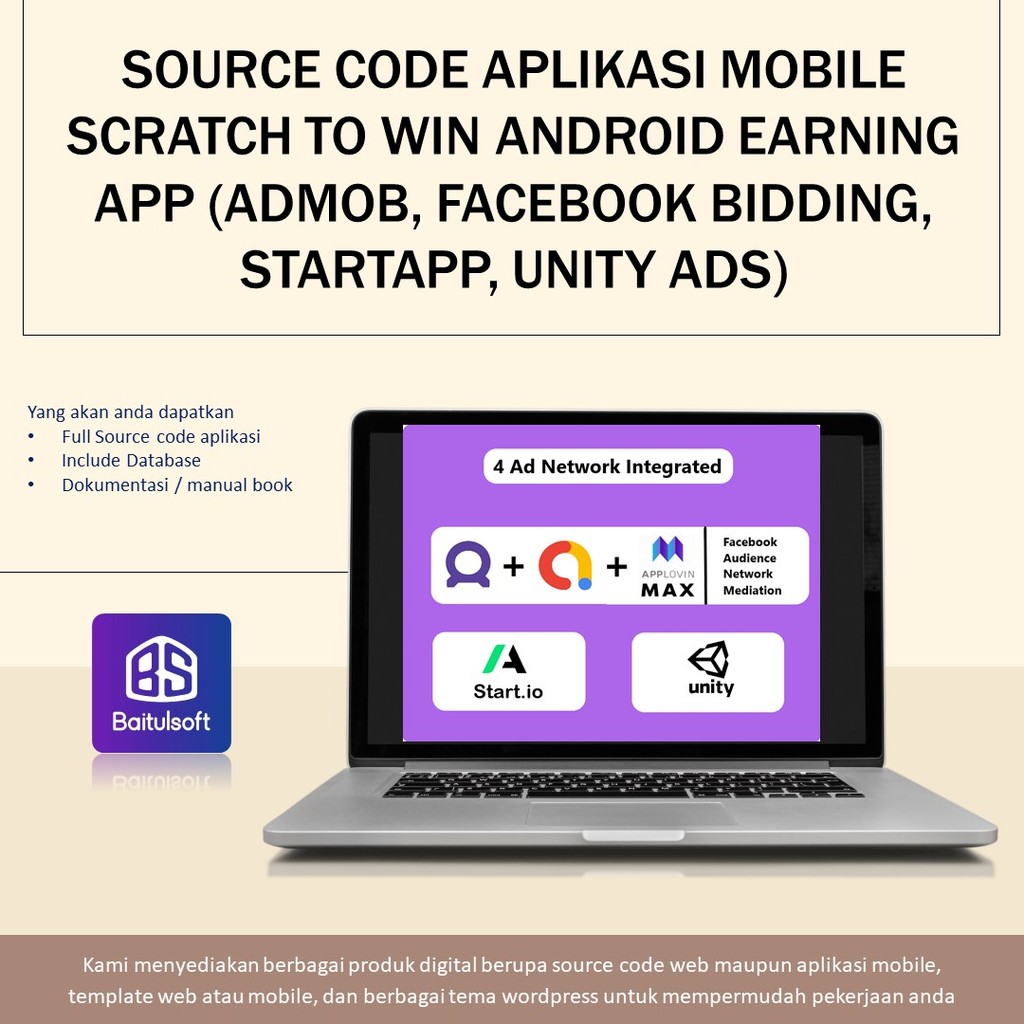 Jual SOURCE CODE APLIKASI MOBILE SCRATCH TO WIN ANDROID EARNING APP (ADMOB, FACEBOOK BIDDING ...