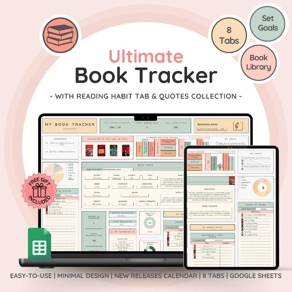 Jual Google Sheet Ultimate Digital Reading Tracker with Book Collection ...