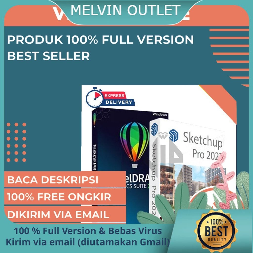 Jual Combo Paket Design Software Corel Draw 2022 + Sketch Up Pro 2022 ...