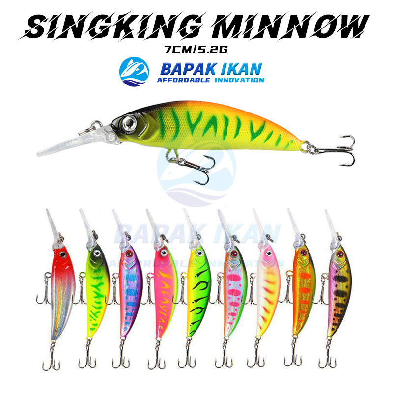 Jual Umpan Pancing Sinking Minnow 7cm/5.6g Ikan Kecil Tenggelam Umpan Buatan Keras Laser Umpan ...