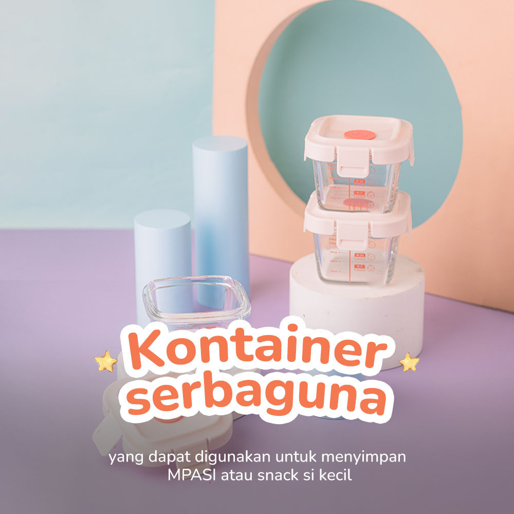 Jual Baby Food Bowl Glass Container 140ml Wadah Penyimpanan Makan ...