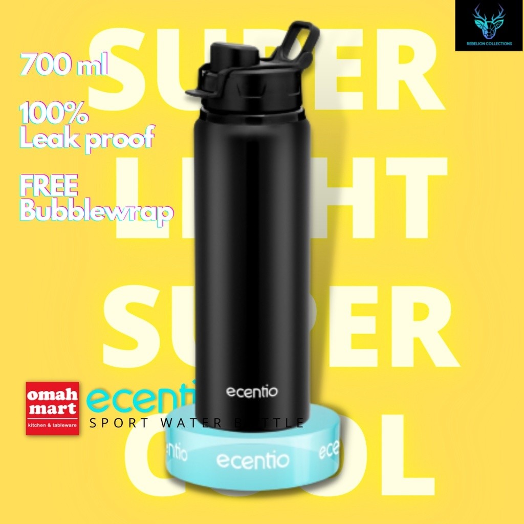 Jual ECENTIO Botol Air Minum 750 ml Aluminium Ringan Olahraga Anti ...