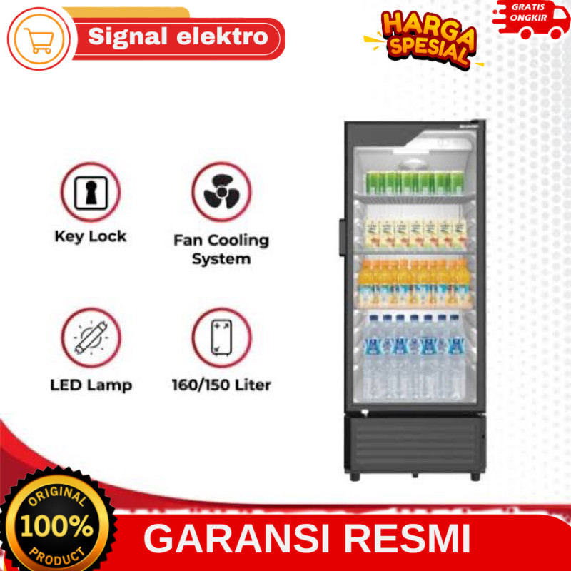 Jual Showcase Sharp 3 Rak Showcase 150 Liter Chiller Sharp SCH-170FS ...