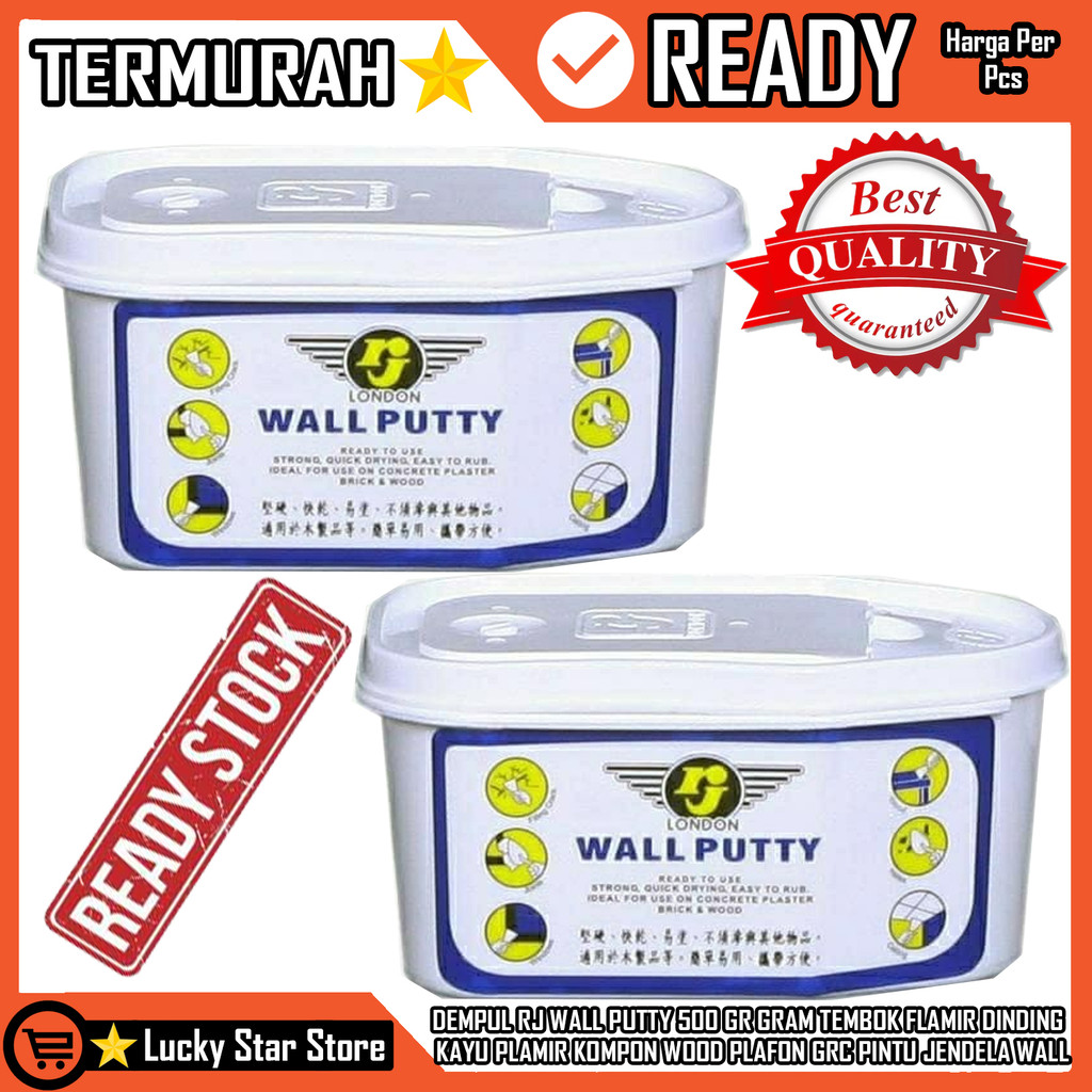 Jual Tembok Flamir Dinding Kayu Dempul Rj Wall Putty 500 Gr Gram Plamir ...