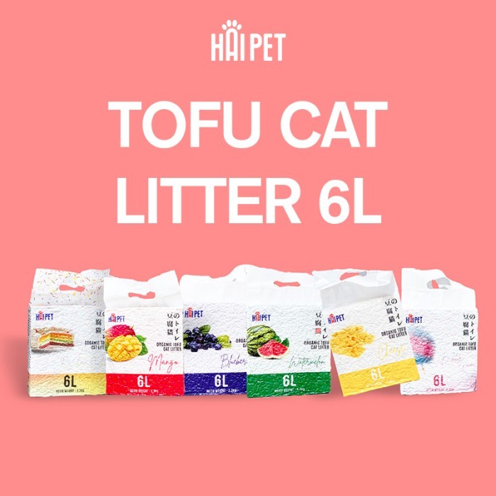 Jual HAIPET Pasir Kucing Gumpal Soya - Tofu Clumping Cat Litter 6 ...
