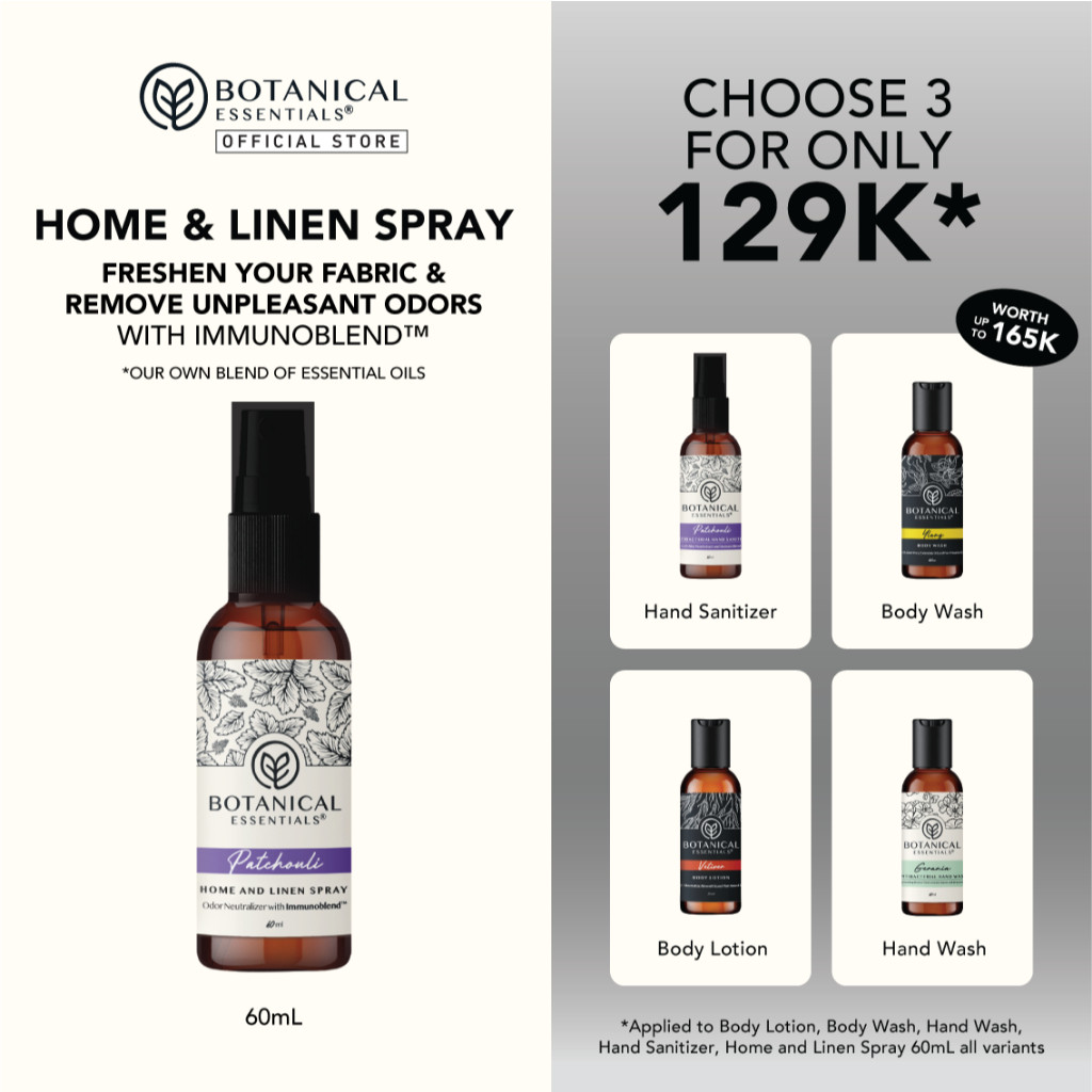 Jual [BUY 3 ONLY 129K] Botanical Essentials - Home & Linen Spray 60ml ...