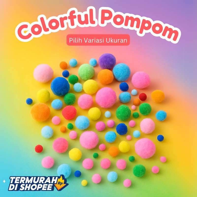Jual mainan POMPOM sorting color/ Pom pom 3cm 2cm/ bola bulu mengenal ...