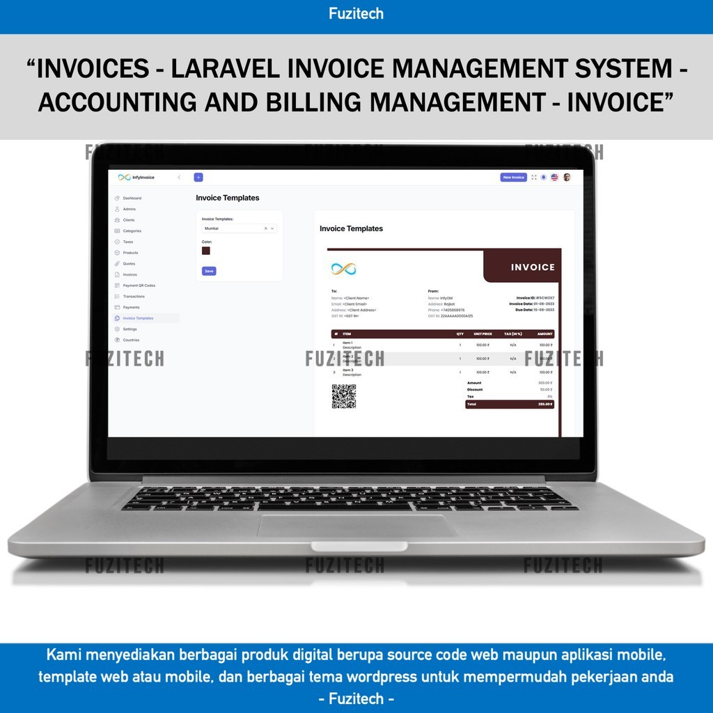 Jual SOURCE CODE APLIKASI WEB INVOICES - LARAVEL INVOICE MANAGEMENT SYSTEM - ACCOUNTING AND ...