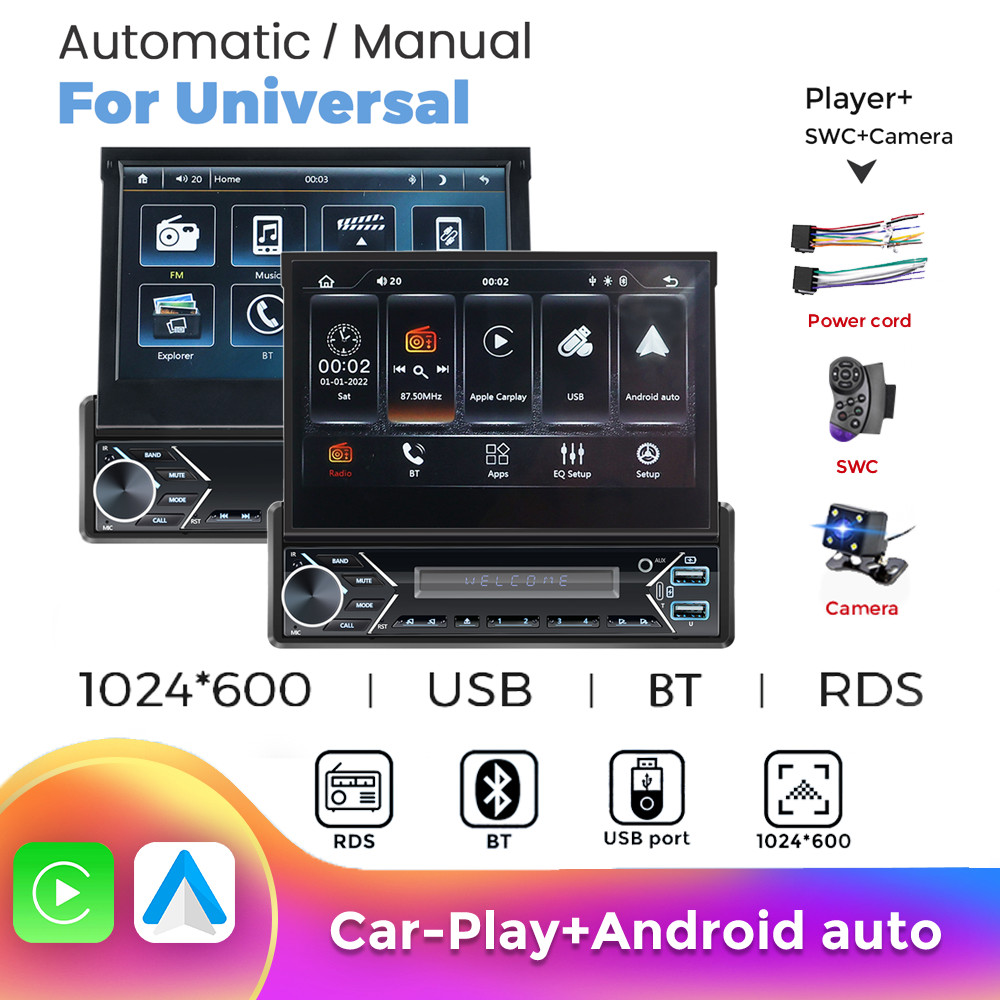 Jual Carplay Android Auto Universal 1 Din MP5 Player 7 Inch Manual ...