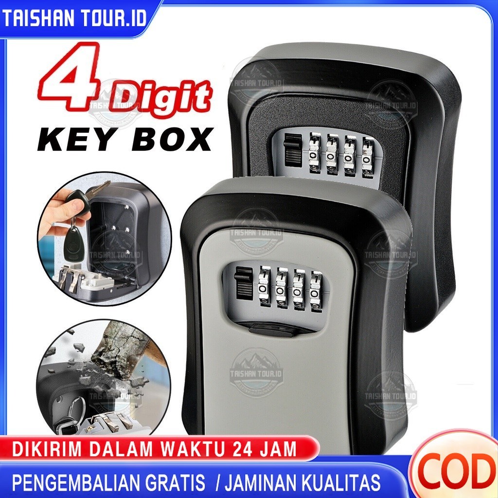 Jual Key Safe Box Outdoor 4 Digit Wall Mount Lock Kotak Kunci Dinding ...