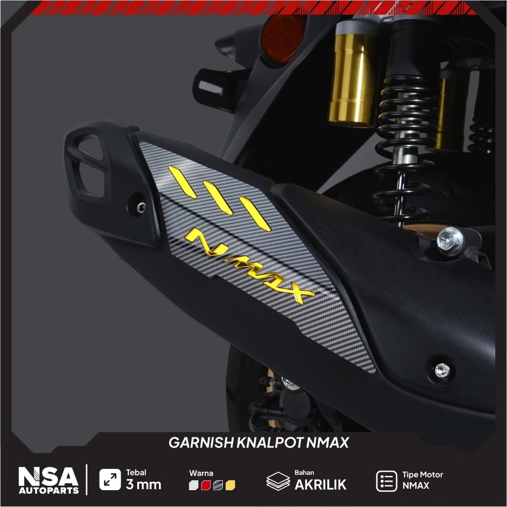 Jual GARNISH KNALPOT NMAX NEW OLD 155 TUTUP KNALPOT NMAX CARBON MERAH ...