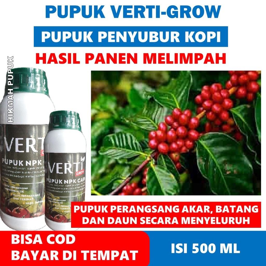 Jual PUPUK NPK VERTI-GROW 500 ML Pupuk Semprot Pelebat Tanaman KOPI - Pupuk Perangsang Pada ...