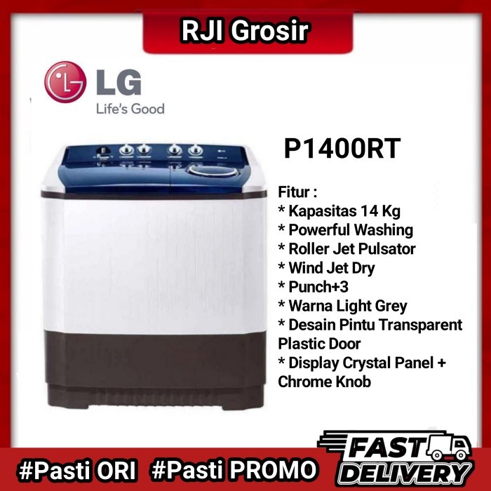 Jual Mesin Cuci LG 2 Tabung 14 KG P1400RT / P 1400 RT / 1400RT | Shopee ...