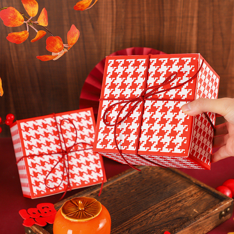 Jual Kotak Box Imlek Motif Plaid Souvenir Bingkisan Gift Box Hampers ...