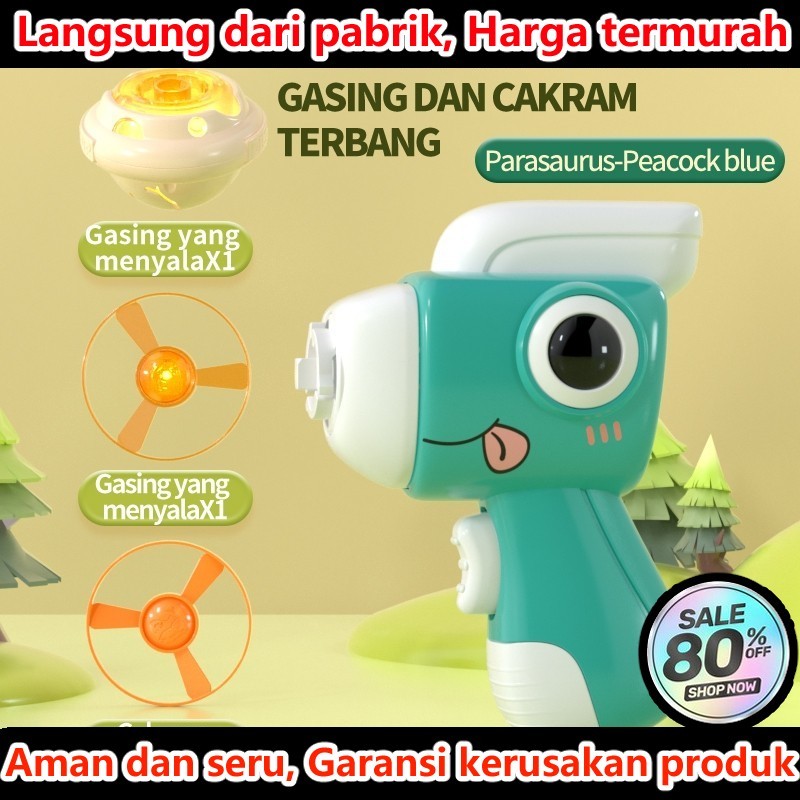 Jual Mainan Anak Peluncur Gasing Dinosaurus Baling-Baling Tangan yang ...