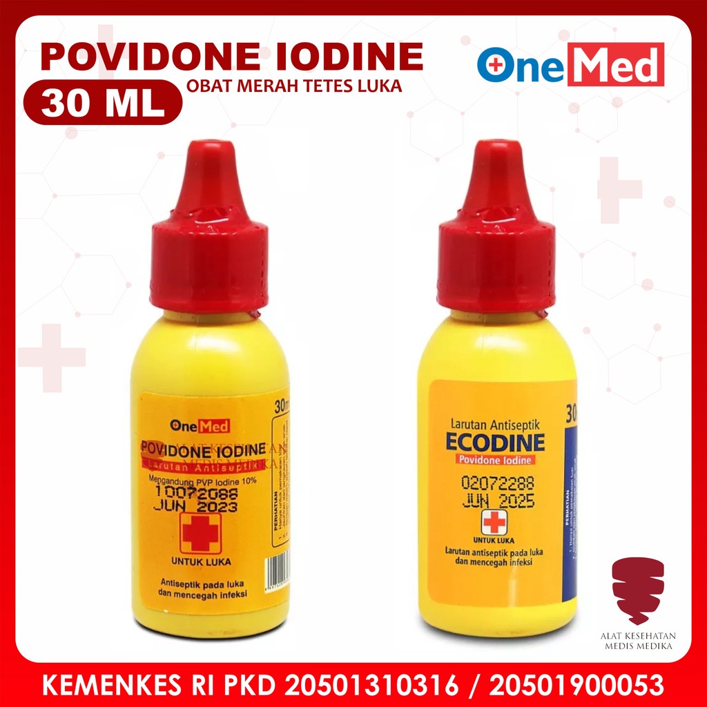 Jual Povidone Iodine 30 ml Obat Luka Merah Sejenis Betadine OneMed ...