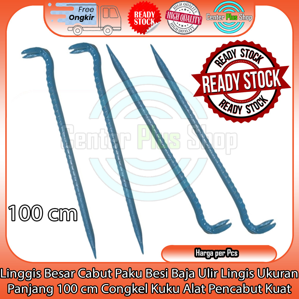 Jual Linggis Besar Cabut Paku Besi Baja Ulir Lingis Ukuran Panjang 100 ...