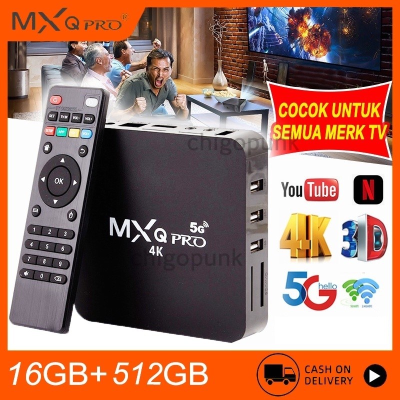 Jual MXQ PRO Android TV Box 4K HD Smart Set Top Box 16GB Ram 512GB Rom 2.4GHz/5G WiFi Connection ...