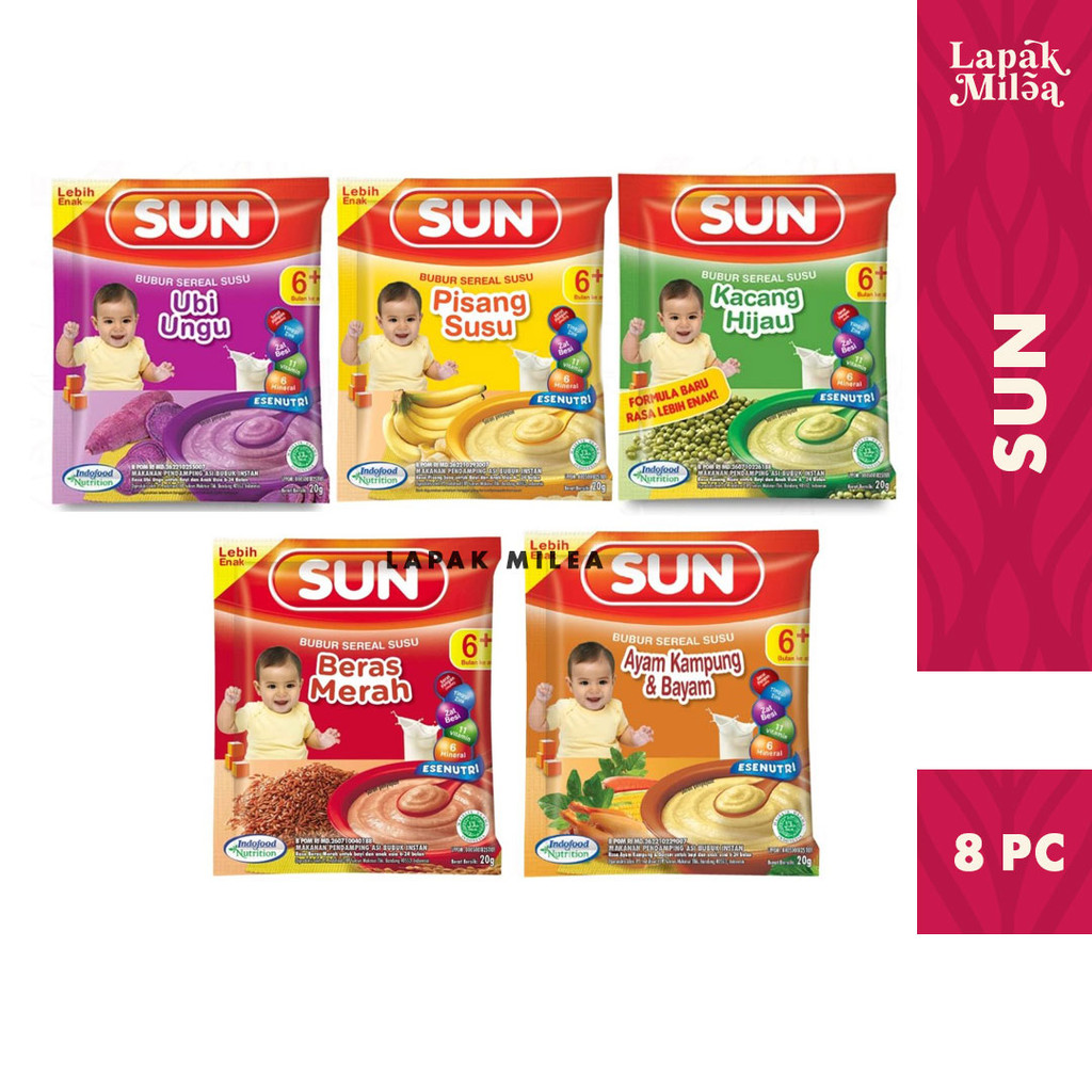 Jual Sun Bubur Bayi Mpasi Rasa Beras Merah Ubi Pisang Kacang Hijau ...