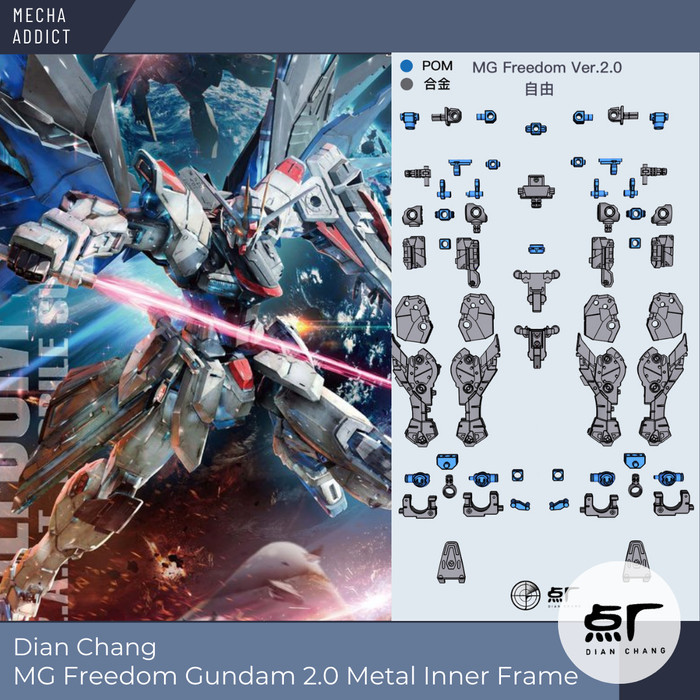 Jual Metal Inner Frame for MG Freedom Gundam 2.0 by Dian Chang | Shopee ...