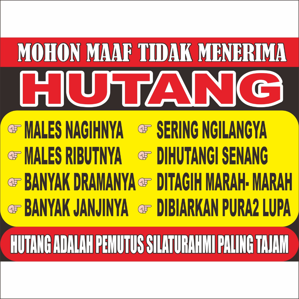 Jual STIKER STICKER HUTANG TYPE E | Shopee Indonesia
