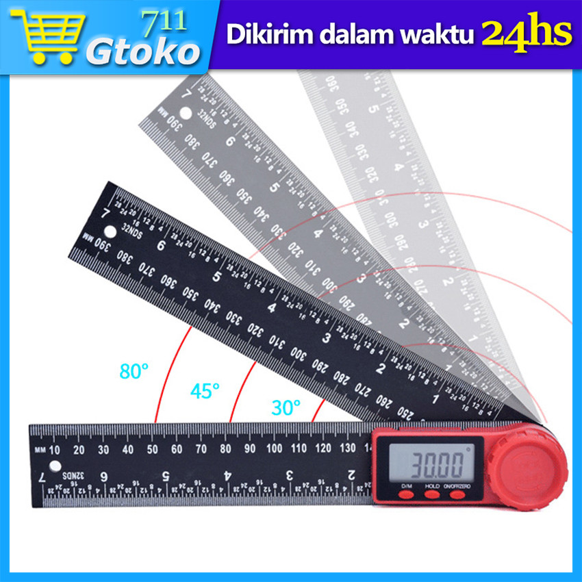 Jual 2 in 1 Penggaris Pengukur Sudut Siku Digital Angle Ruler Alat Ukur Sudut Kemiringan 0-360 ...