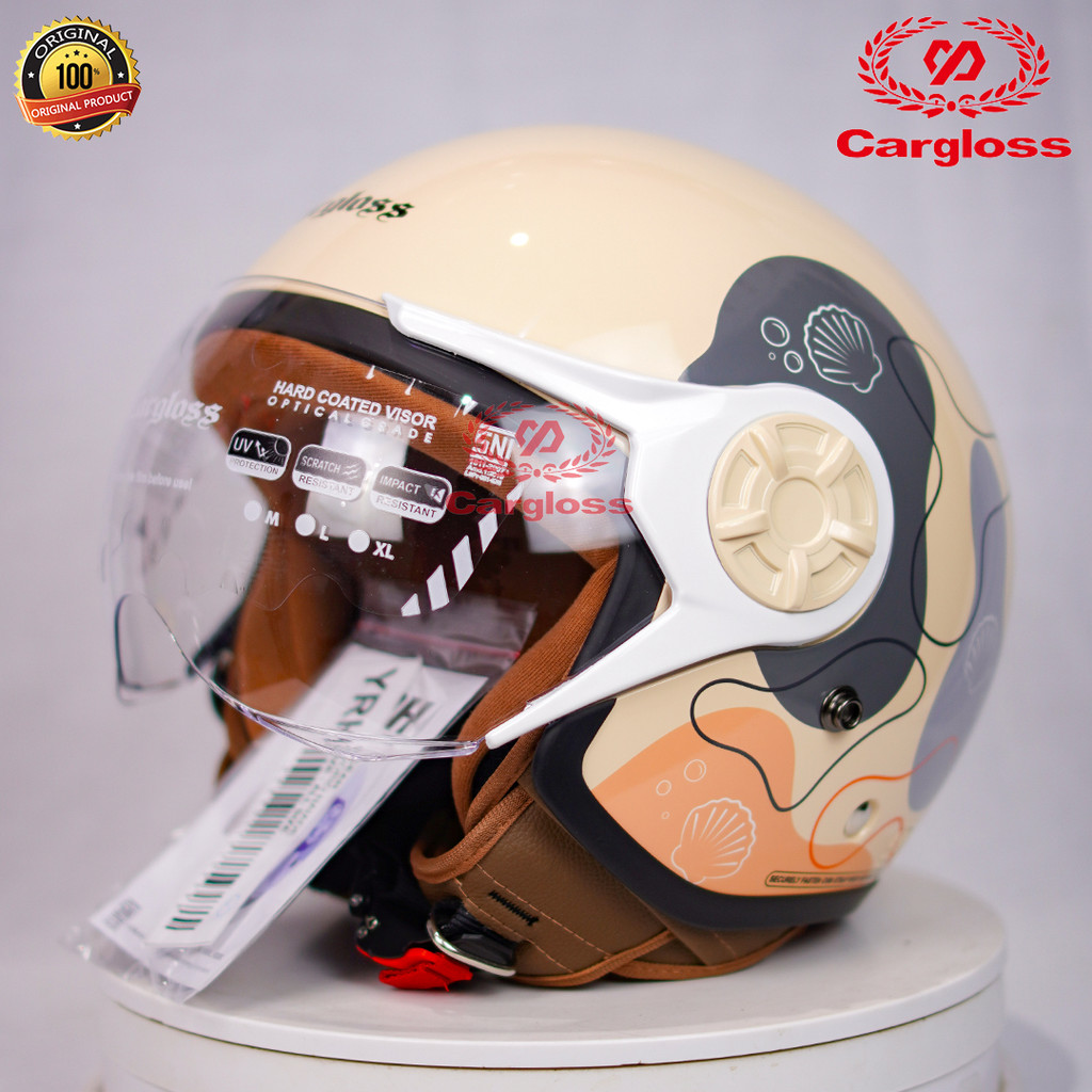 Jual CARGLOSS HIJAB YRH MOTIF OCEAN CREAM AVORIO NAIDE HELM HIJAB CEWEK ...