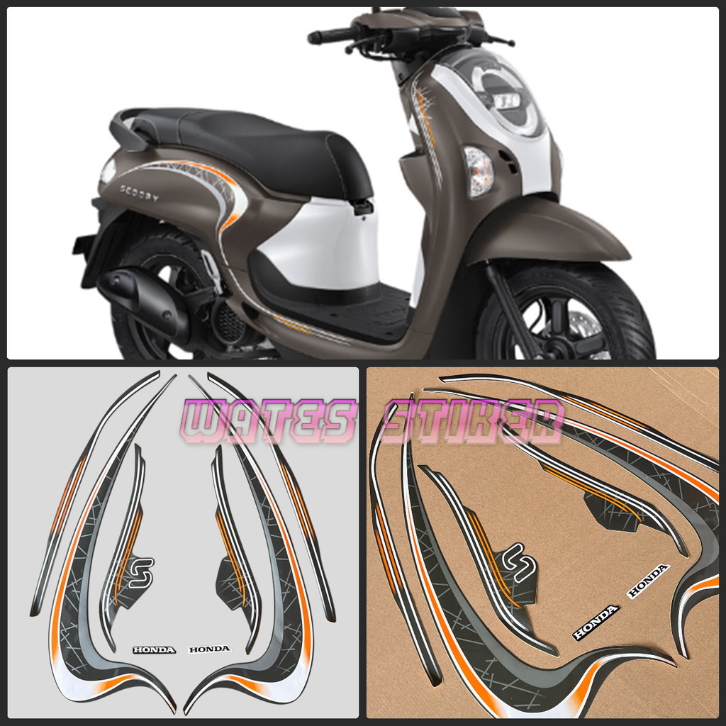 Jual Striping Sticker Honda SCOOPY 2024 2025 COKLAT FASHION BROWN ...