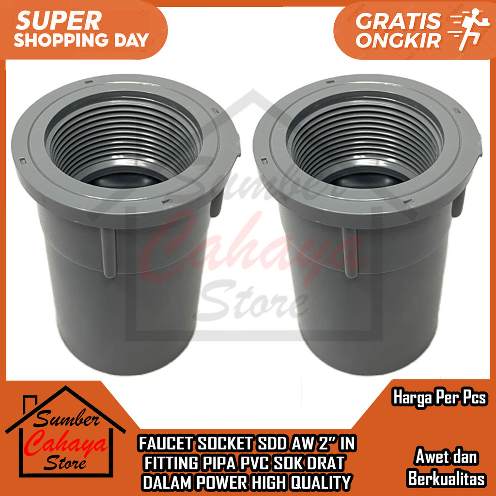 Jual Sok Drat Dalam Faucet Socket Sock Sdd Aw 2" Inch Power Pipa Pvc ...