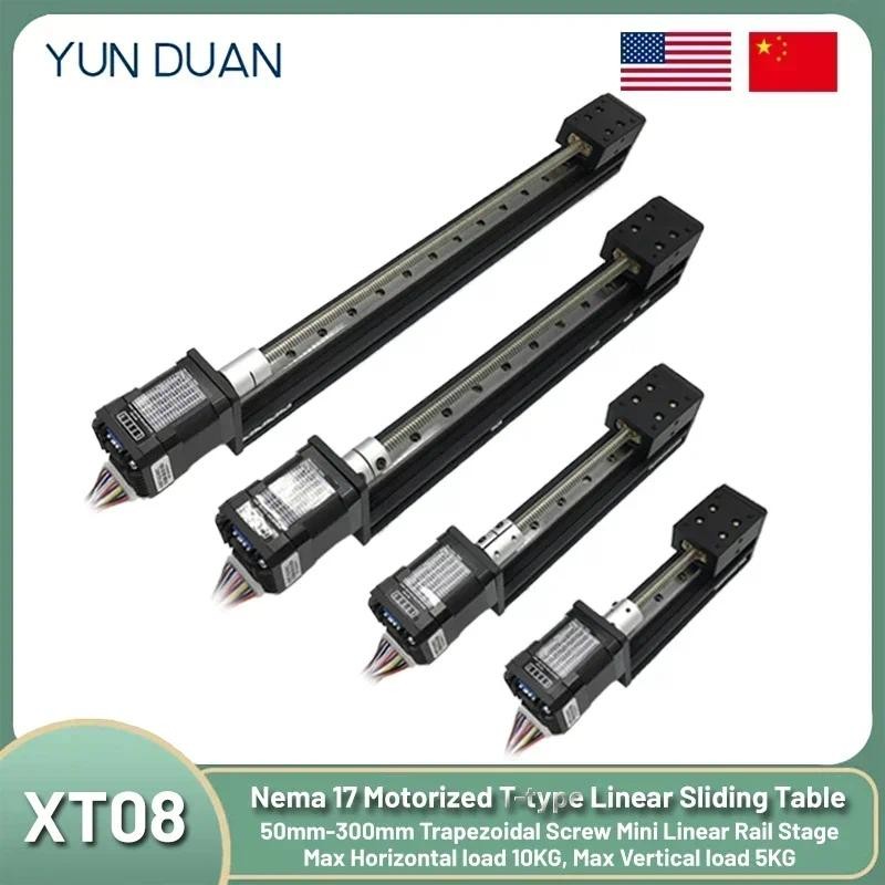 Jual Nema 17 Motorized Linear Rail Stage Drive Kit T-type MINI Sliding Table Motor Kit CNC XYZ ...