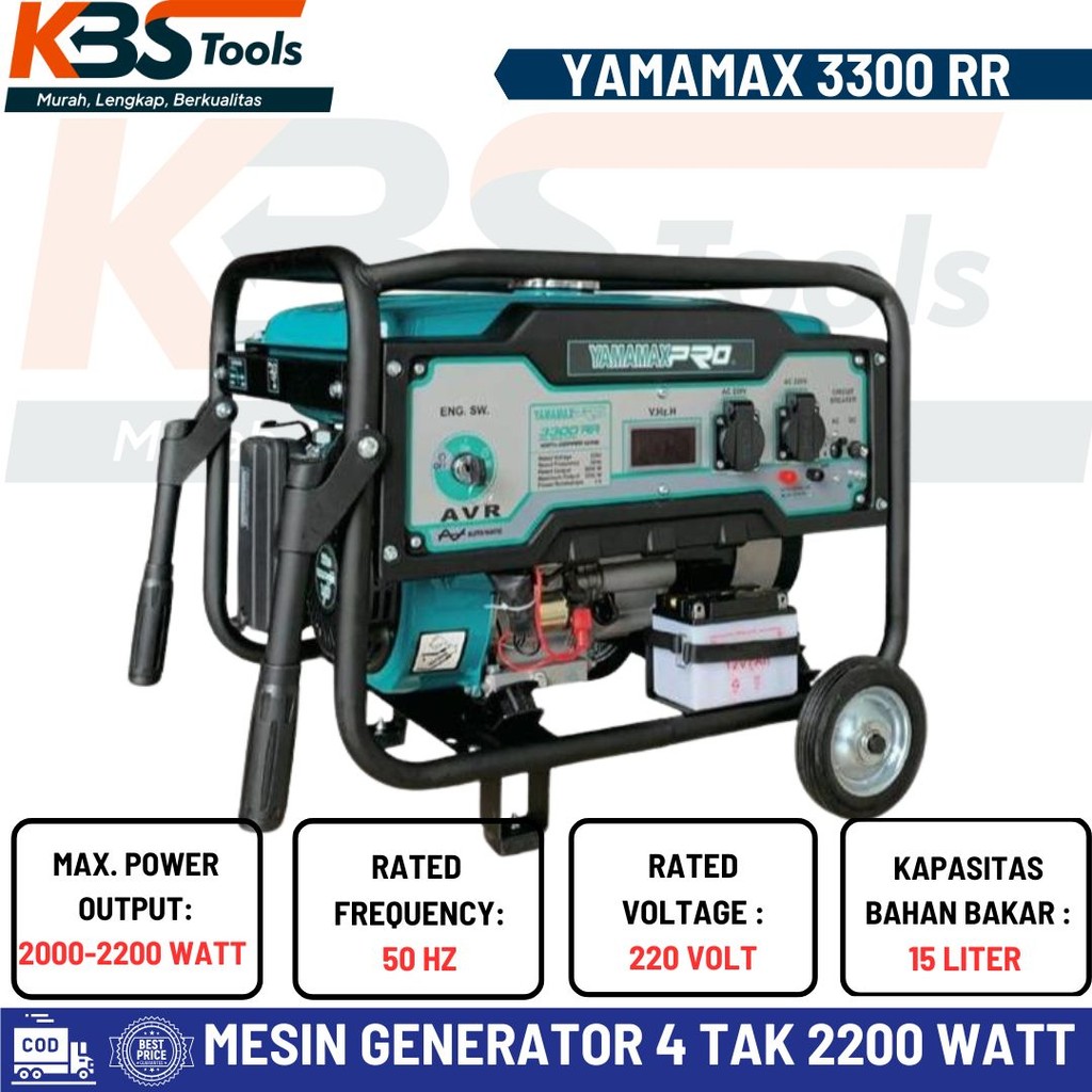 Jual Mesin Generator Yamamax Pro 3300 RR 2200W Genset Bensin 4 Tak 2200 Watt | Shopee Indonesia