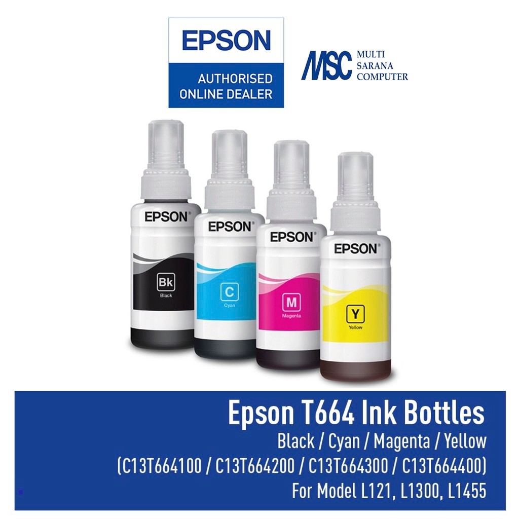 Jual EPSON Tinta Cartidge T664 644 Original New Ink L100 L110 L120 L121 L200 L210 L220 L300 L310 ...