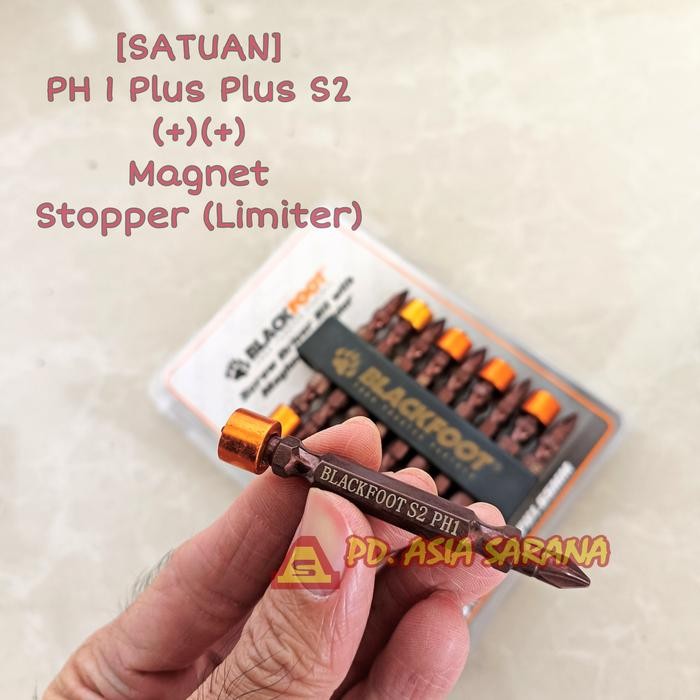 Jual Mata Obeng PH1 Plus Stopper Limiter S2 Bor Angin + Screw BLACKFOOT AT.3.4.PH1.65MM | Shopee ...