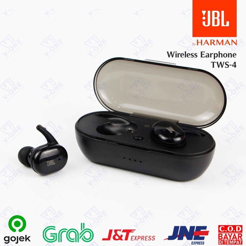 Jual HEADSET BLUETOOTH WIRELESS JBL TWS 4 VERSI 5.0 HANDFREE WIRELESS ...