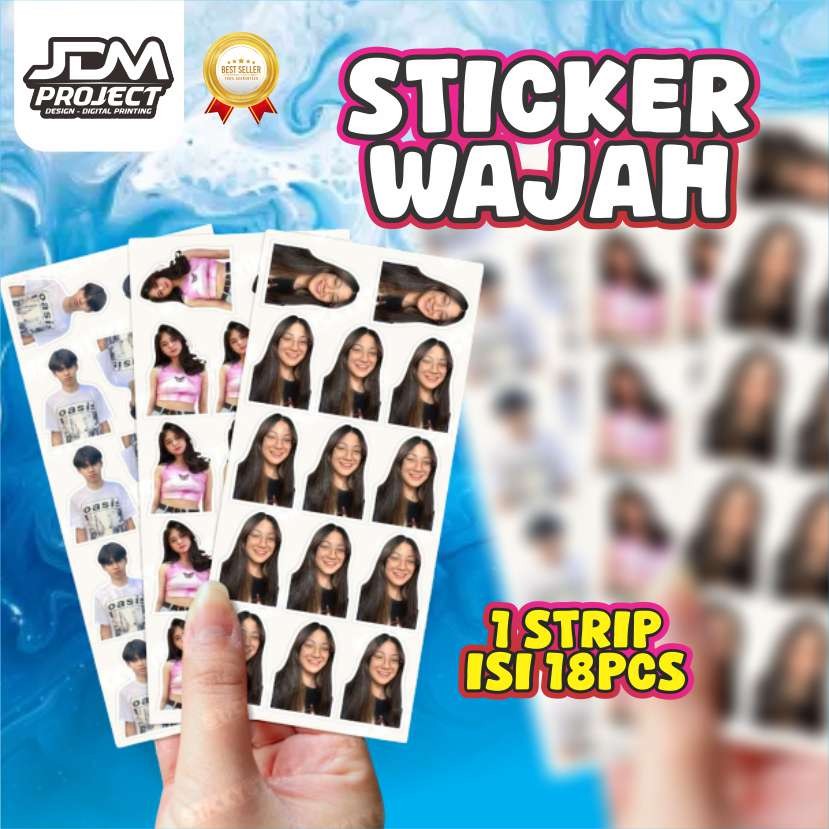 Jual JDM Project - 18pcs Stiker Foto Wajah Mini Sticker Set Custom ...