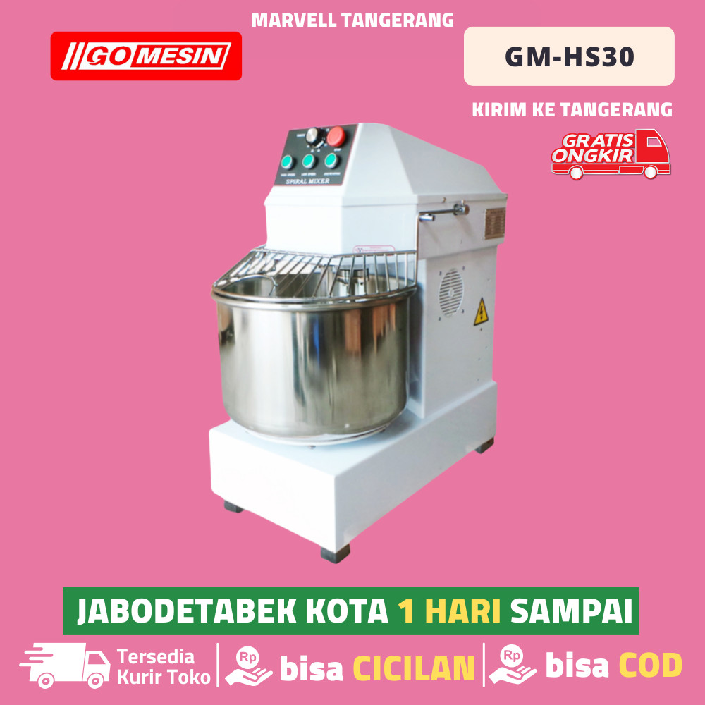 Jual Spiral Mixer 30 Liter Gomesin GM-HS30 Mixer Roti 30 Liter Garansi ...