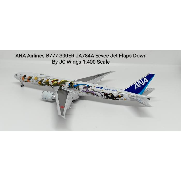 Jual KL58 ANA Airlines B777-300ER JA784A Eevee Jet Flaps Down By JC Wings 1:400 Scale | Shopee ...