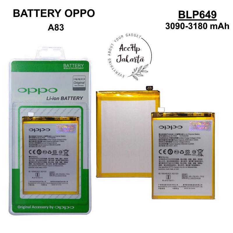 Jual Batre Baterai Battery Oppo A83 BLP649 BLP 649 Batre OPPO A83 ...
