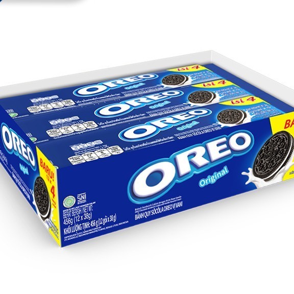 Jual BISKUIT OREO SANDWICH LUP BOX ISI 12 PCS STROBERI VANILA COKLAT ...