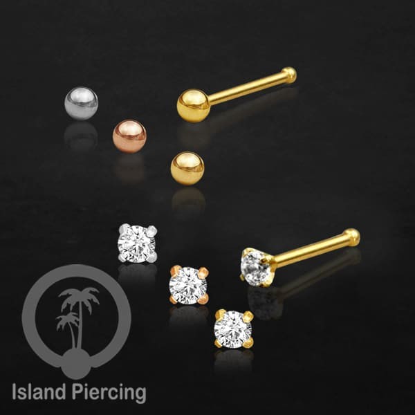 Jual Nose pin piercing jewelry perhIasan hidung warna silver, gold dan ...