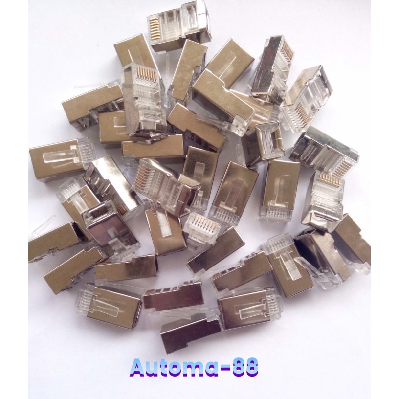 Jual FC99 Connector Konektor RJ45 UTP STP 24AWG CAT5 CAT5e CAT6 ECERAN ...