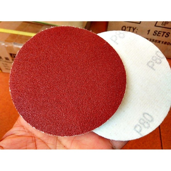 Jual AMPLAS BULAT VELCRO AMPLAS GERINDA SANDPAPER DISC UKURAN 4'' INCH ...