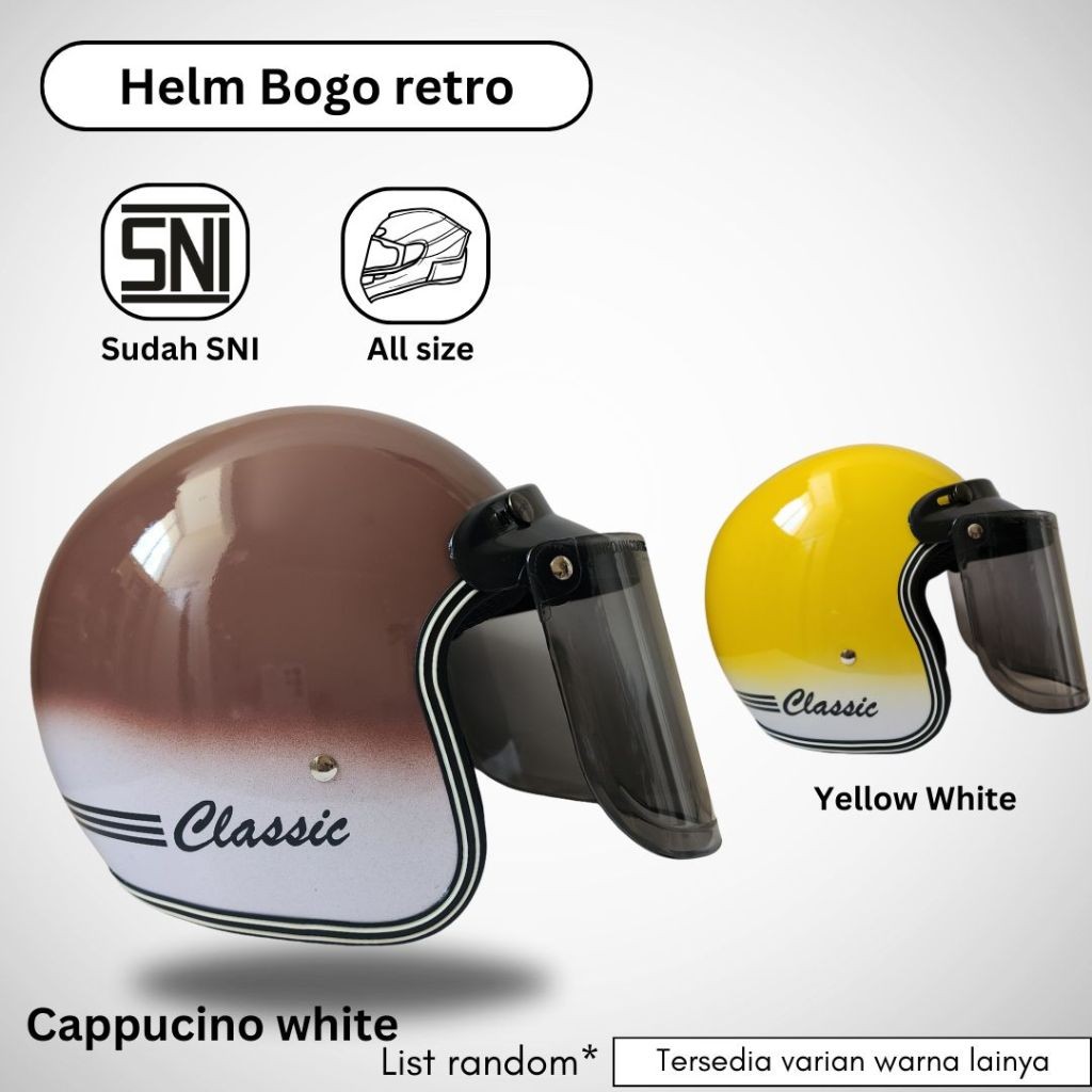 Jual HDS Helm Bogo Classic Retro - Helm Dewasa Stylish dan Aman dengan ...