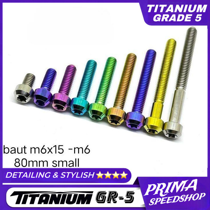 Jual Baut Titanium GR5 Drat 10 atau M6 model SMALL head original Titanium | Shopee Indonesia