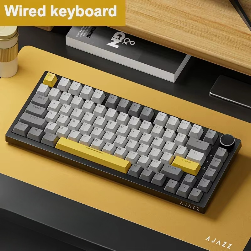 Jual Ajazz Ak820 Mechanical Keyboard Hot Swappable Gasket Structure Wired Single Mode RGB ...