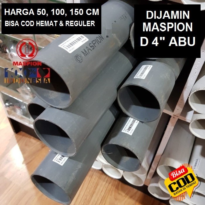 Jual Pralon Pvc Pipa Air MASPION D 4" inch ABU (114mm) Paralon Harga ...